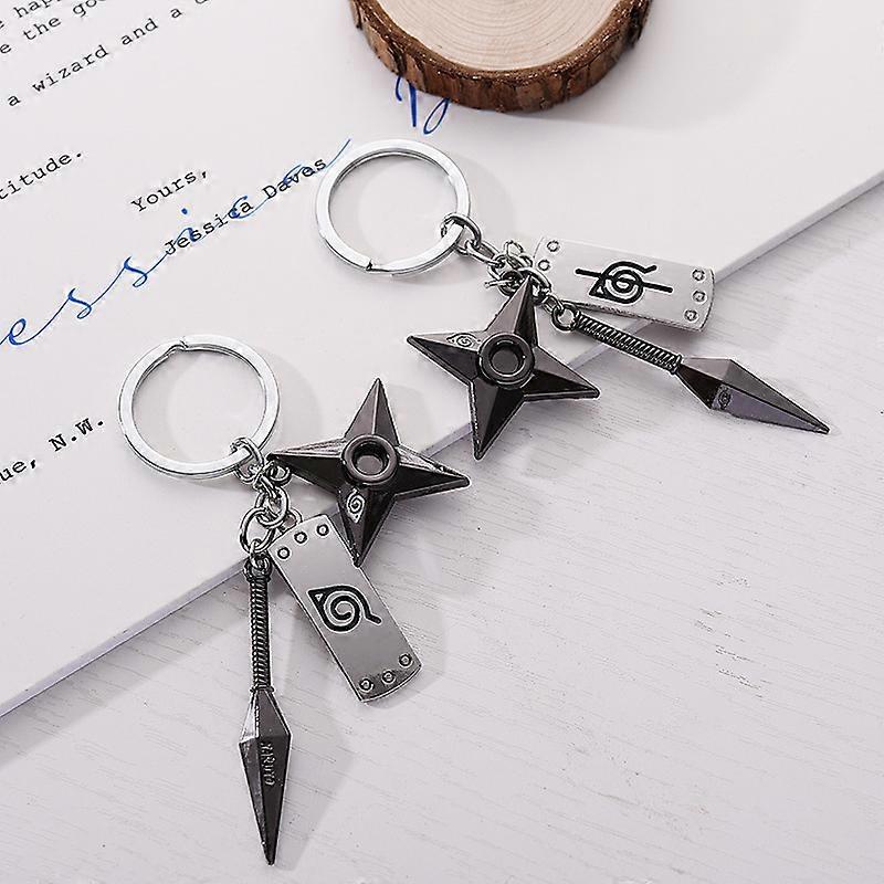 Naruto Anime Kunai Shuriken Konoha Ninja Keychain for Car Keys Bag ...