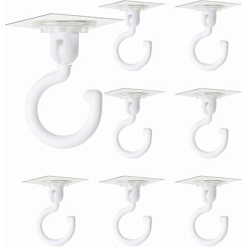 8 Pieces Transparent Self-Adhesive Hooks 360 Degree Rotating Hook ...