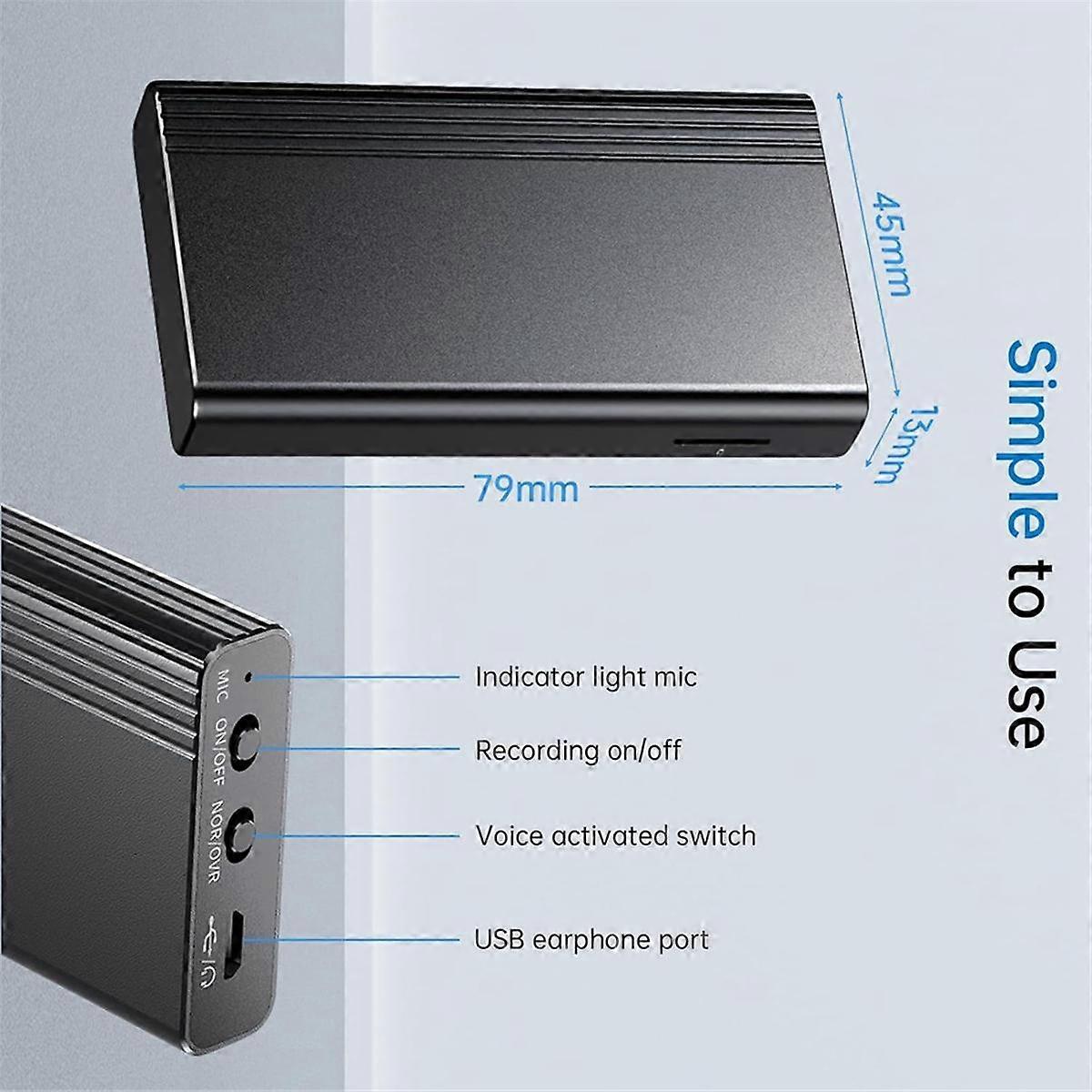 128GB Digital Voice Recorder,Voice Controlled Recorder, 440 Hours Voice ...