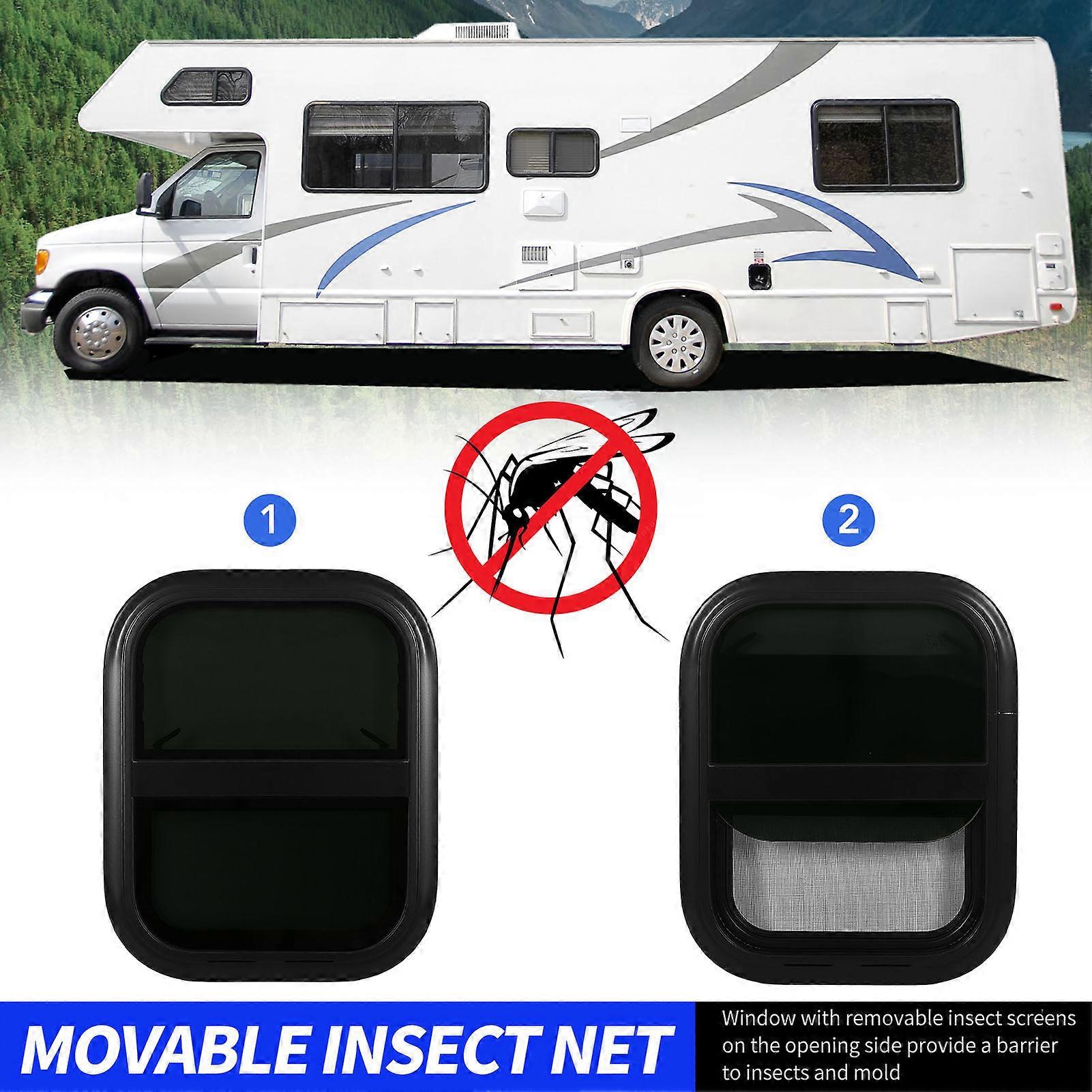 RV Sliding Windows with Screen 440mm H 390mm W Tinted Tempering Glass ...