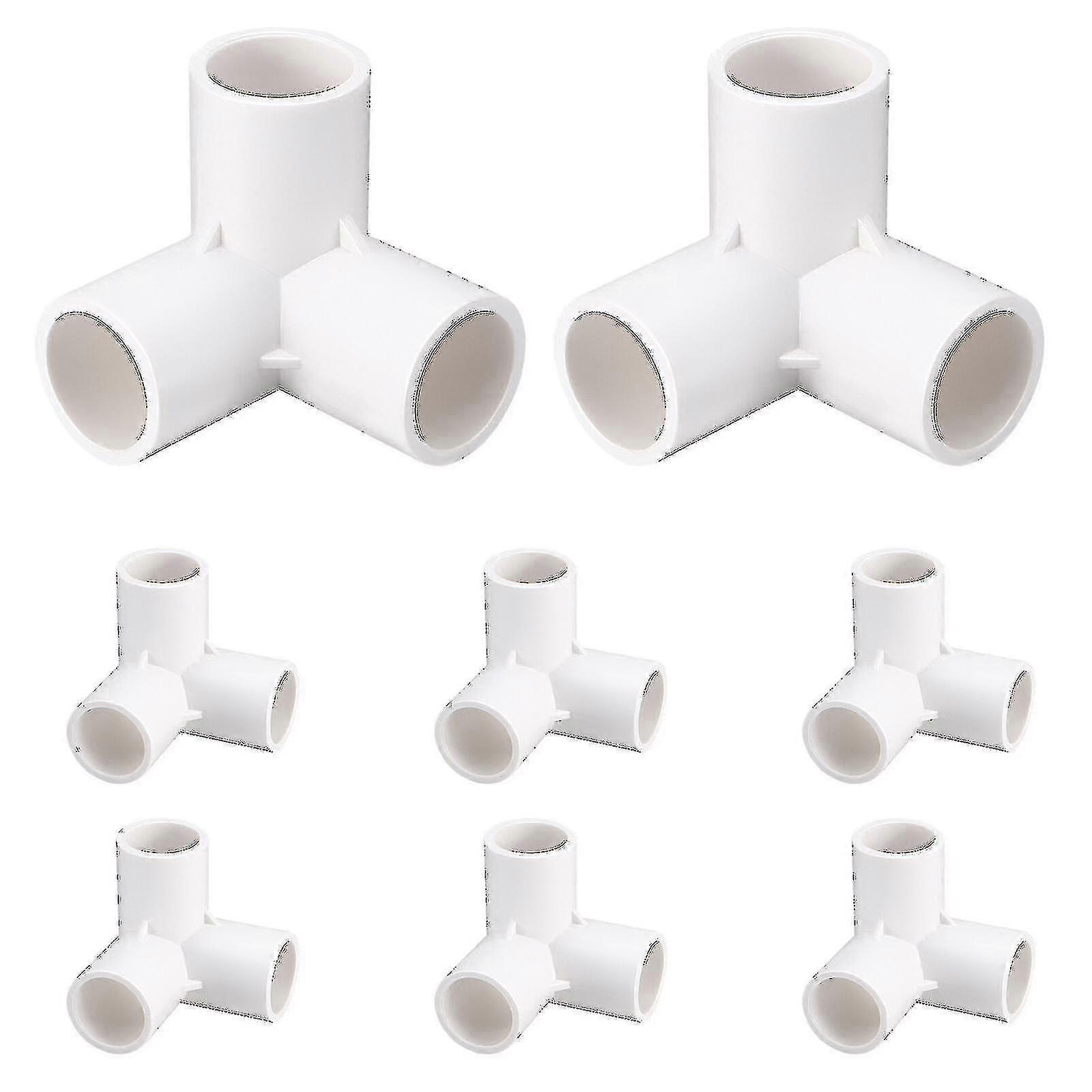 8pcs Pvc Pipe Connector 3-way Elbow Fittings For Pvc Furniture Pipe ...