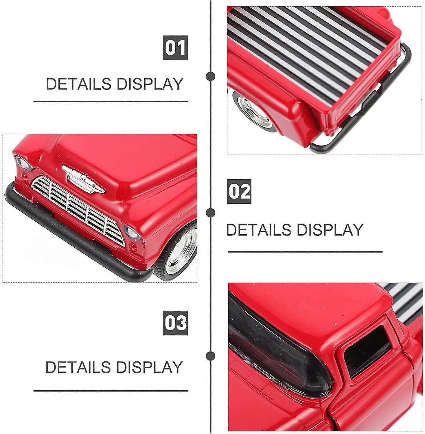 Little Red Model Car Realistic Metal Pickup Truck Tabletop Decoration ...