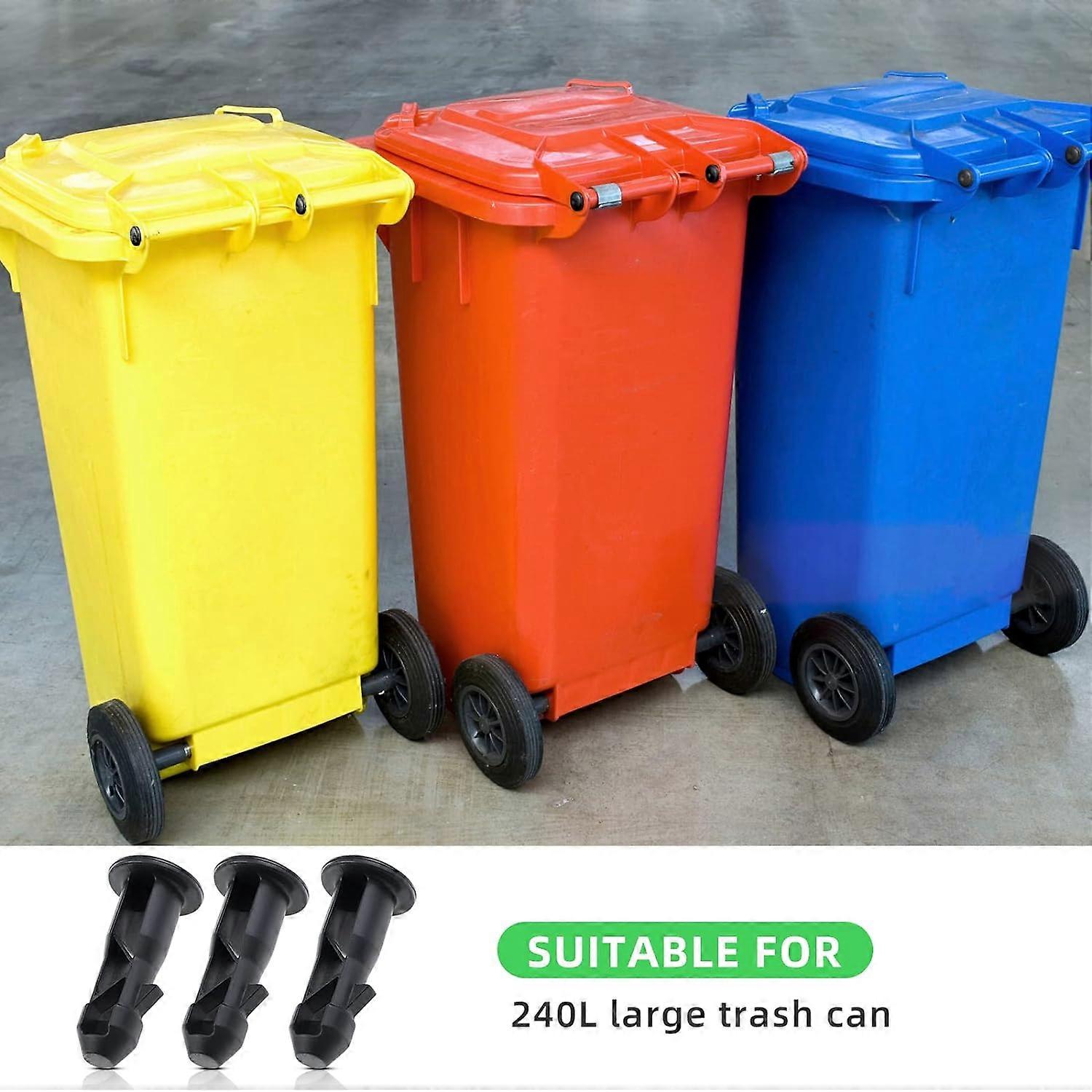 3 Pairs of Wheelie Bin Lid Hinge Pins, 67mm x 31mm Black Plastic Fit ...