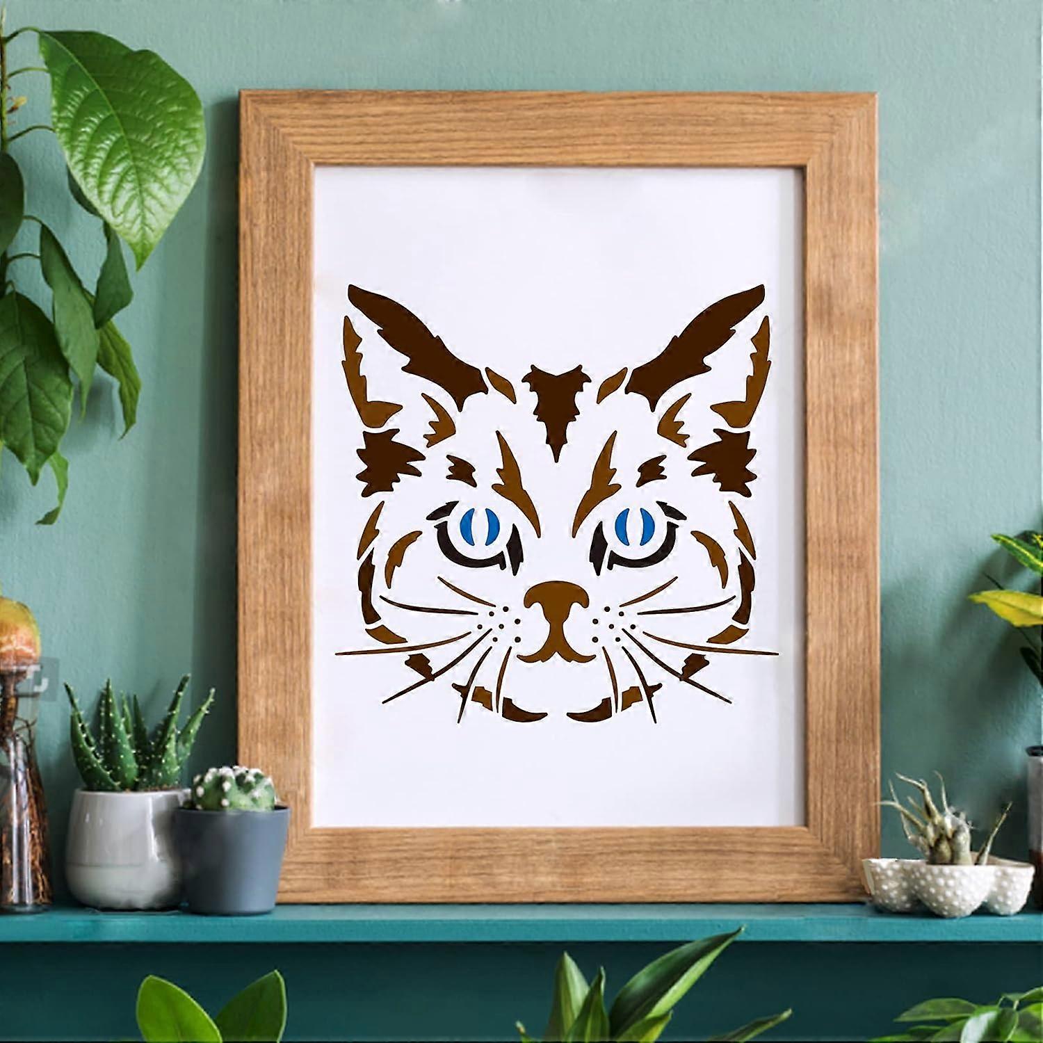 Cat Stencils Template 11.8x11.8inch Plastic Cat Drawing Painting ...