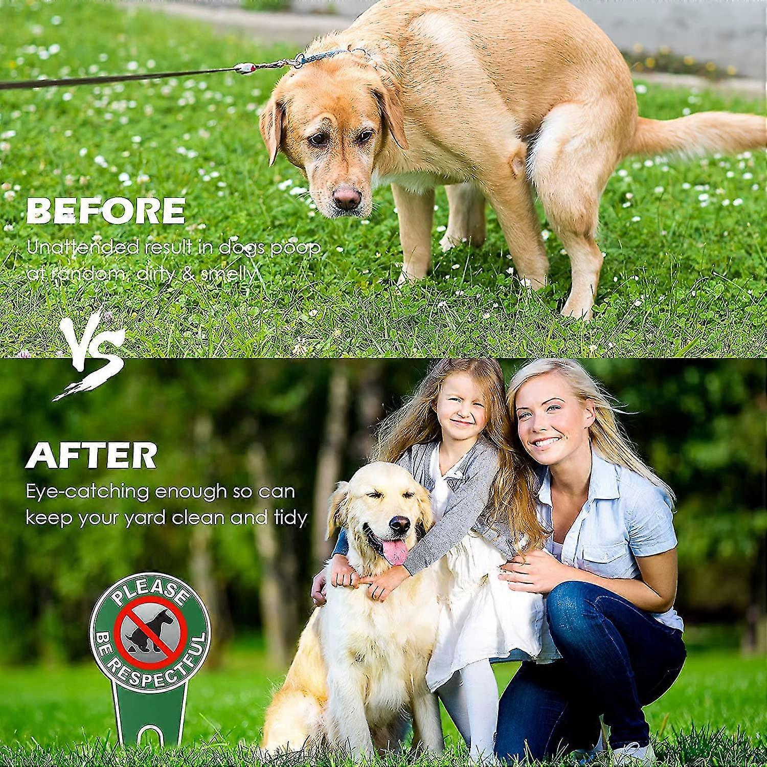 4 Pieces No Poop Dog Signs Please Be Respectful No Pooping Dog Lawn ...