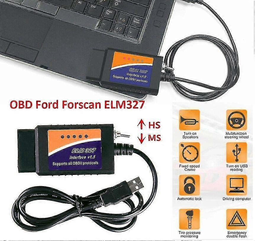 For Ford Forscan ELM327 USB Modified OBD2 Scanner V1.5 MS-CAN HS-CAN ...