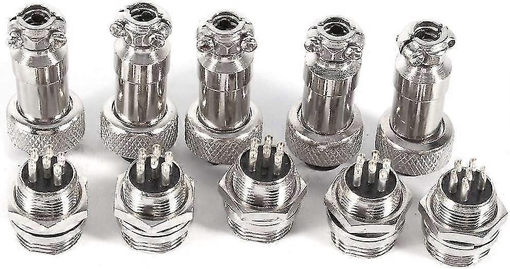10 Set Gx12 Aviation Socket Plug 6 Pin 12mm Male Female Metal Panel ...