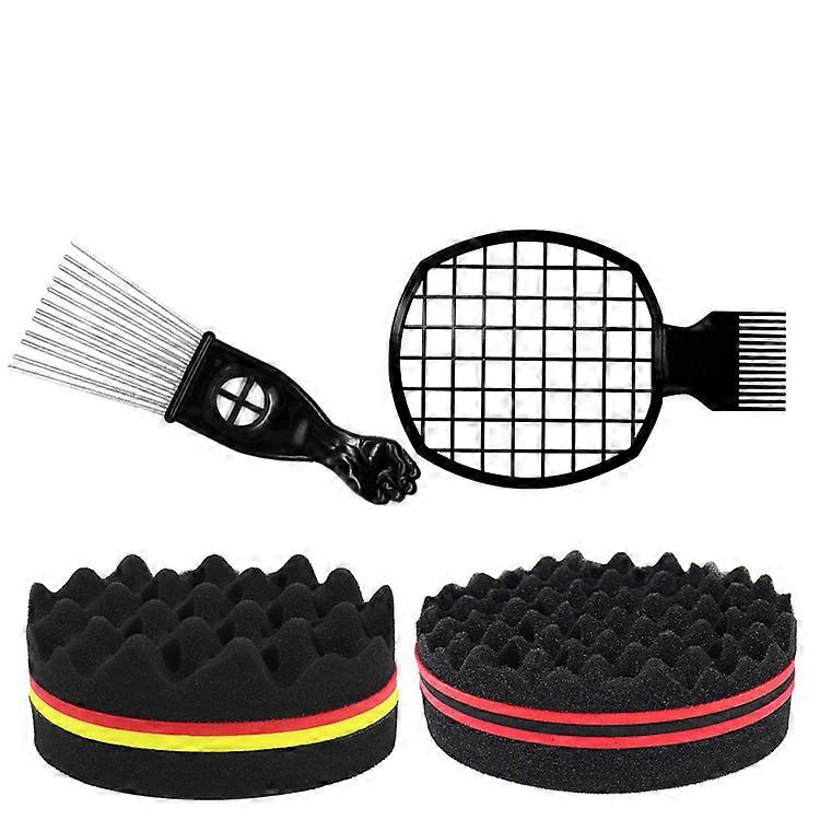 Sponge Twist Curl 4 Pieces Hair Sponge Afro Twist Hair Comb Afro Hair ...