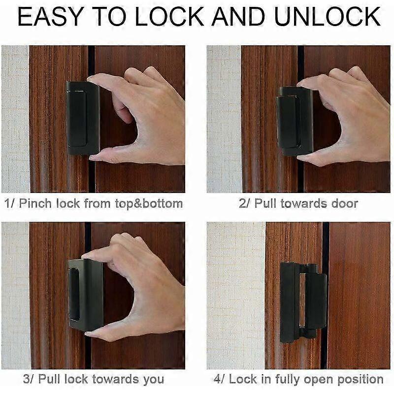 2 Pack Door Reinforcement Locks with 8 Screws, Child Safety Door Lock ...