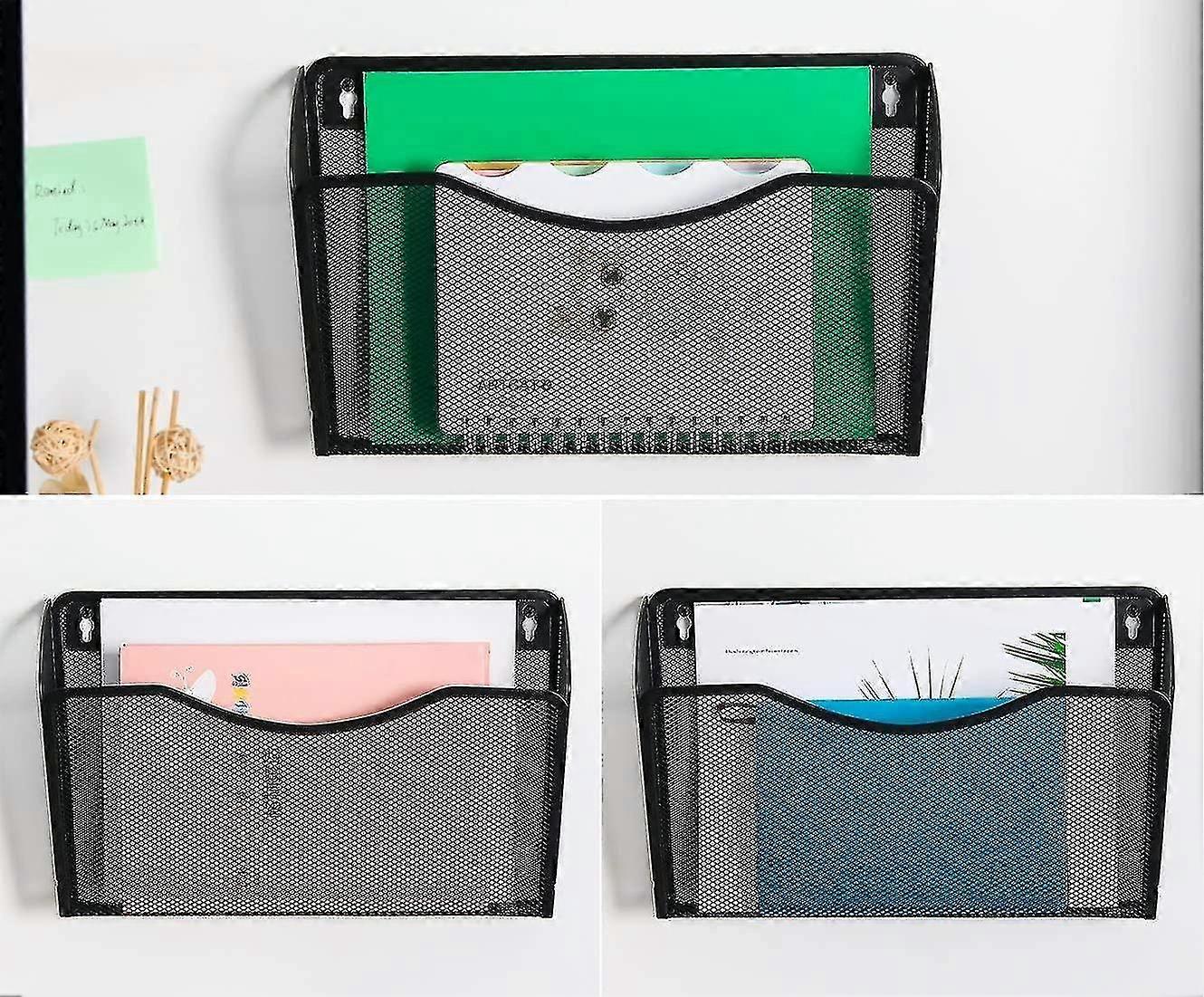 Wall Mount File Organizer Single Pocket Vertical Hanging File Folders ...