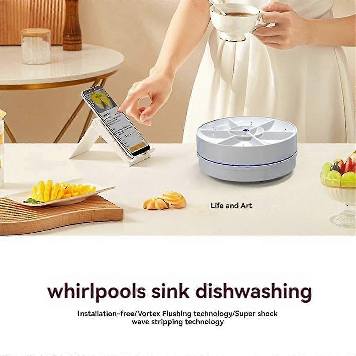 Ultrasonic Dish Washer Portable Mini Turbo Dishwasher, Vegetable ...