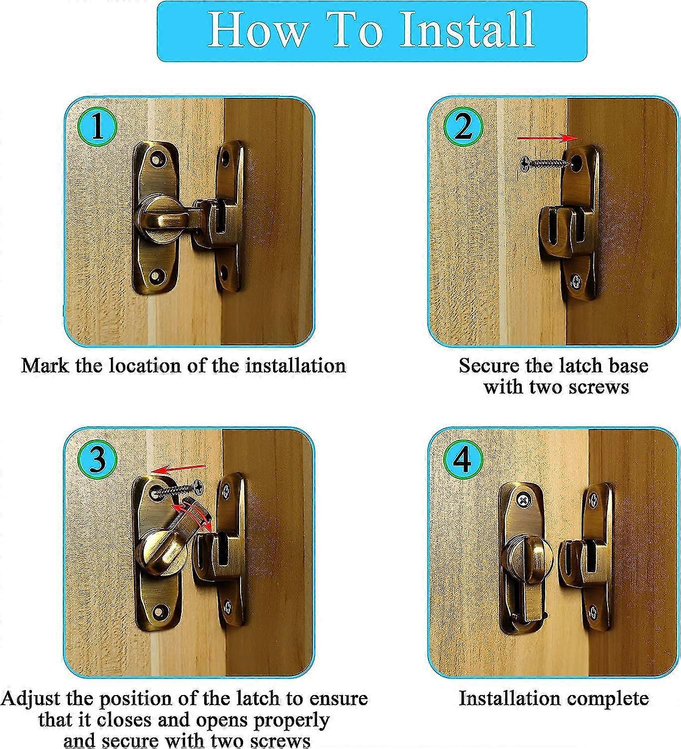 Small 90 Degree Sliding Door Latch for Interior Doors, Latch for Doors ...