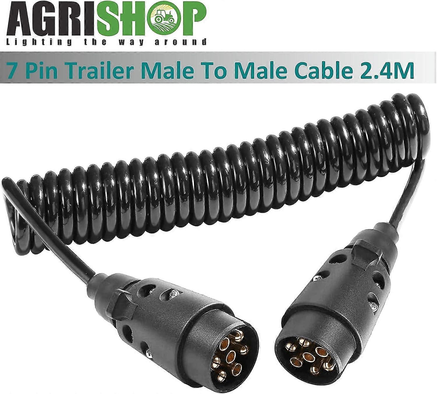 7 Pin Trailer Male To Male Cable 2.4M,12v 7pin To 7pin Towing Cable ...