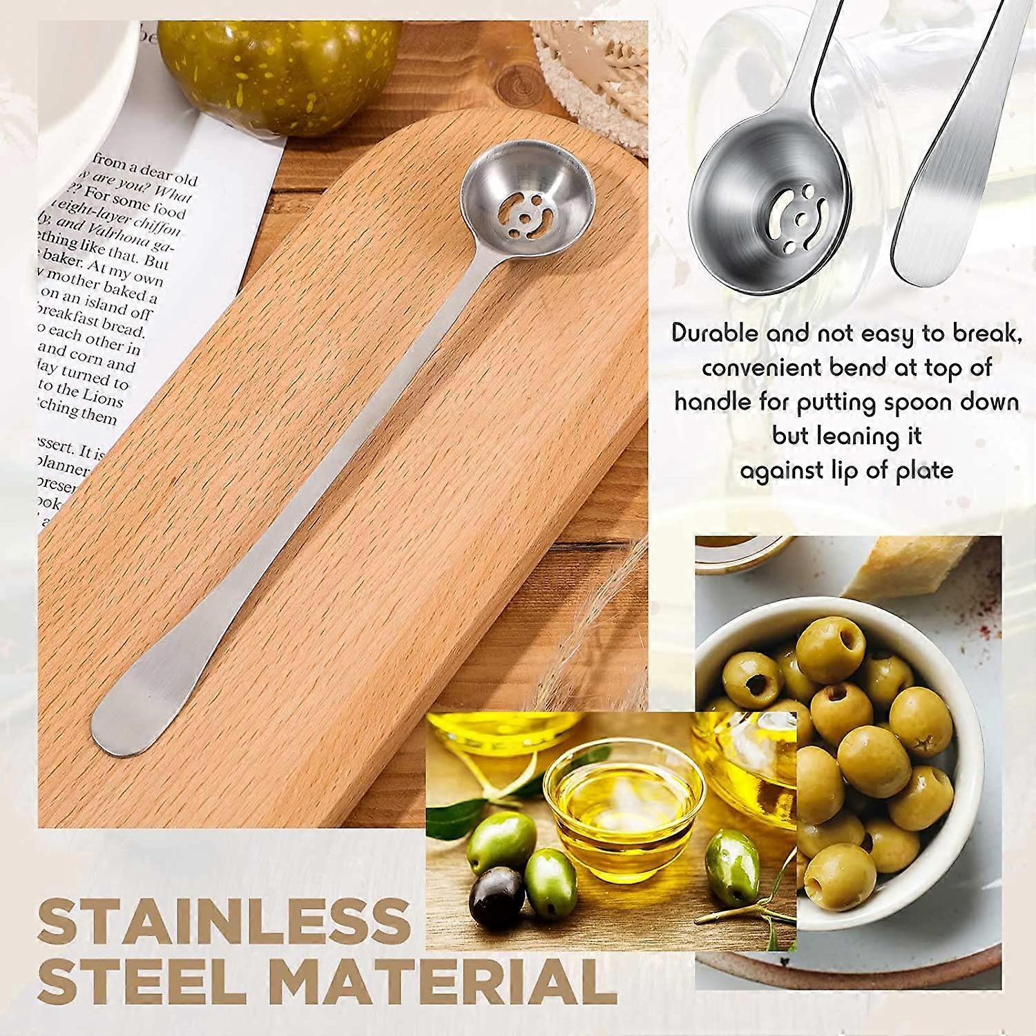 Olive Spoon Stainless Steel Pickle Spoon with Drain Hole Slotted Spoon ...