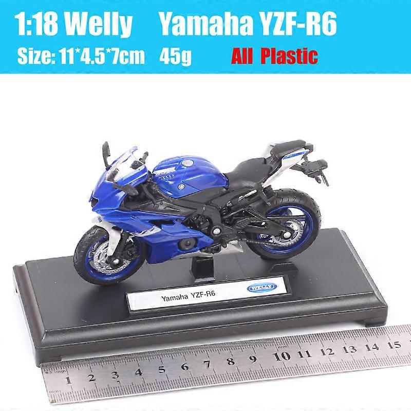 Kids 1/18 Scale Mini 2020 Yamaha YZF R6 Super Racing Bike Diecast Toy ...