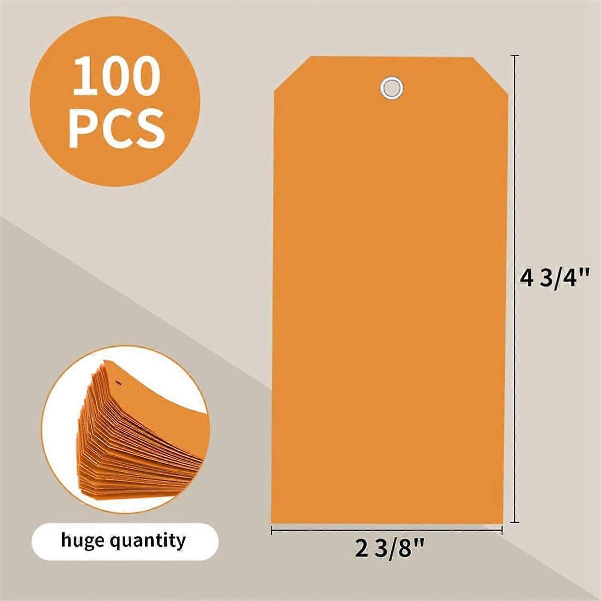 100 Pieces 4 3/4Inch X 2 3/8Inch Plastic Shipping Tags with Wires Blank ...
