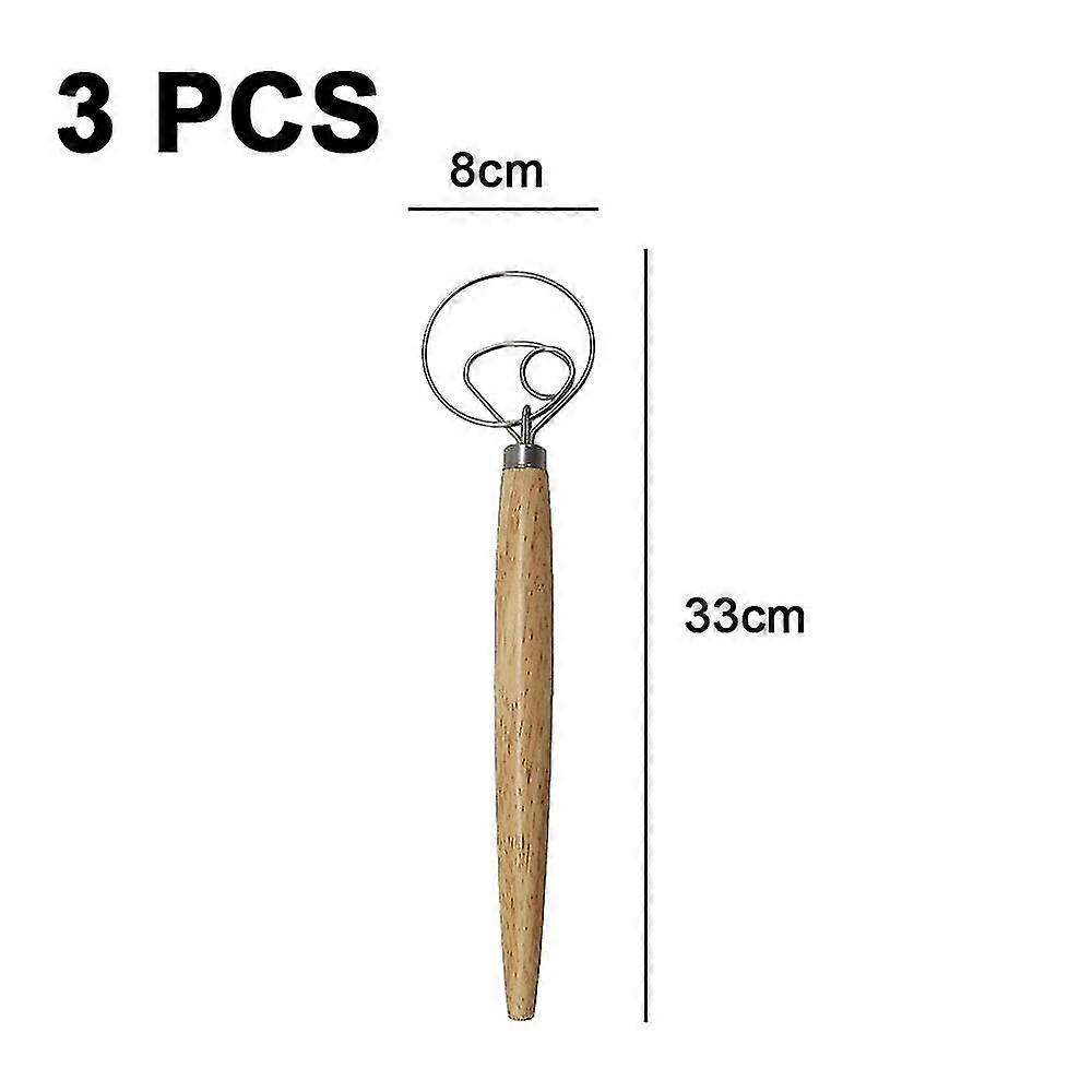 3pcs Danish Dough Whisks,Premium Mixing Whisk Tools For Kitchen Baking ...