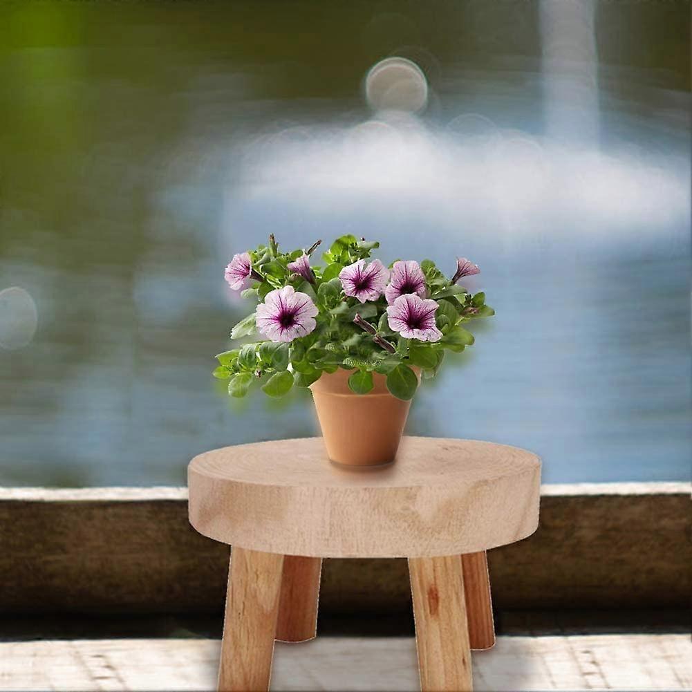 Flower Pot Stool, Round Wooden Stool, Indoor Plant Holder, Solid Flower ...