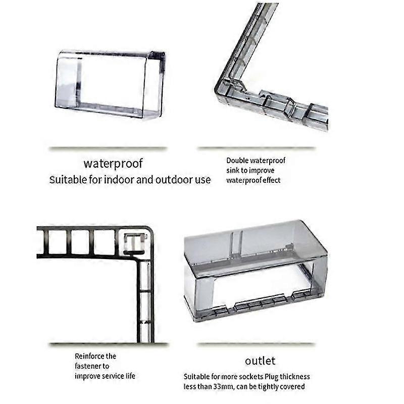 Outlet Cover Sticky Style Plug Socket Cover Double-Position Thickened ...