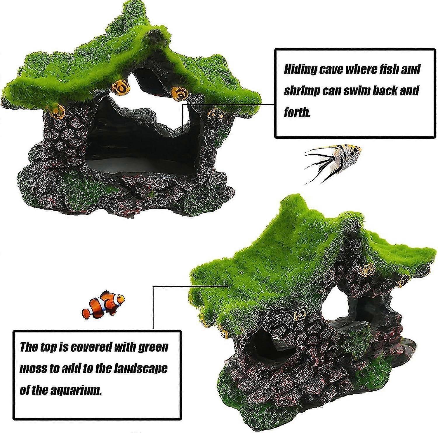 Aquarium Decoration House Resin Hollow Hideout House, Betta Fish Log ...