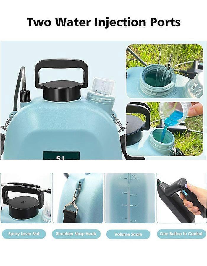 Pressure Sprayer 5 Litres, Electric Plant Sprayer with 3 Mist Nozzles ...