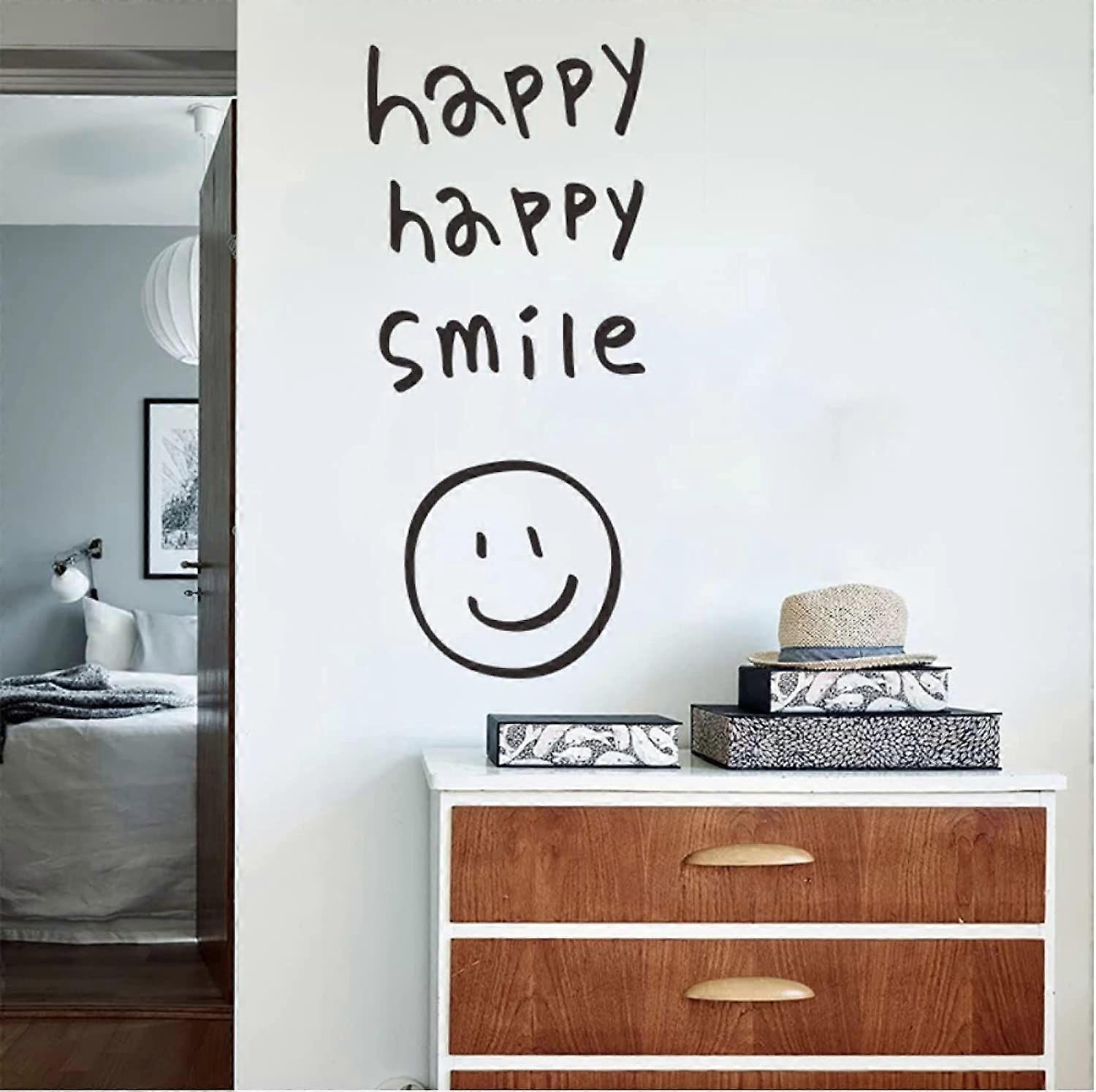 Happy Happy Smile Wall Sticker for Living Room Background Refrigerator ...