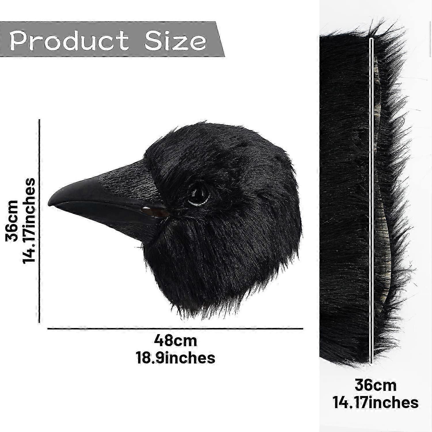 Black Crow Mask Raven Mask Animal Latex Full Head Realistic Masks For ...