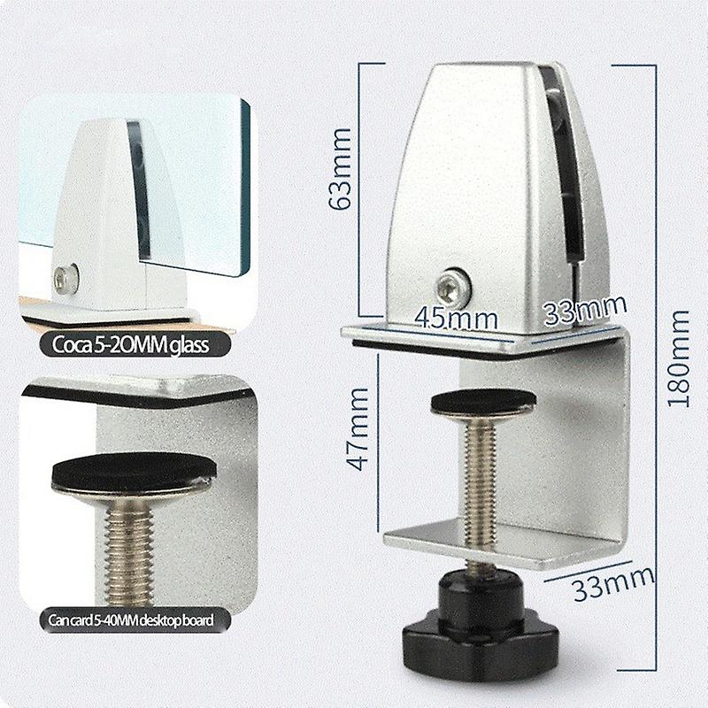 2 Pcs Office Desk Divider Privacy Screen Clip Holder Bracket Screen ...