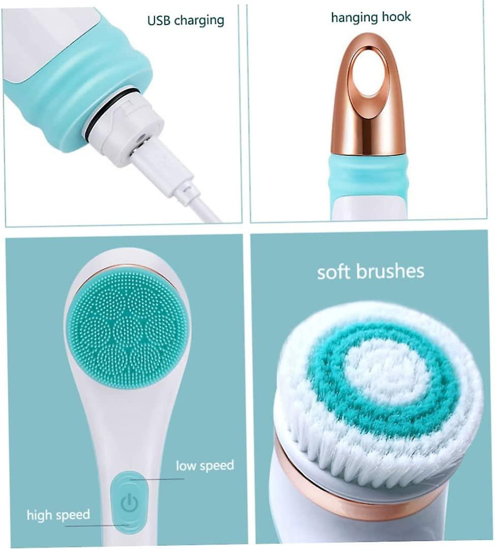 Electric Body Brush Shower Massage Exfoliating Scrubber Soft Silicone ...
