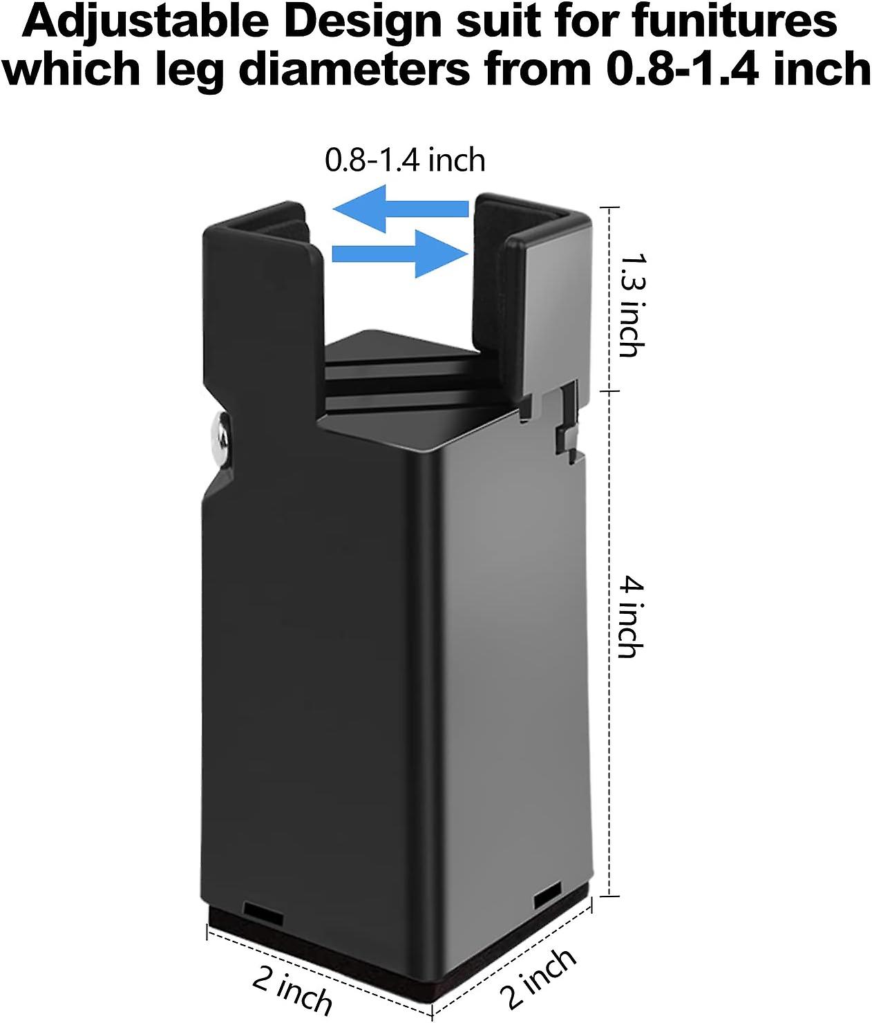 Bed Risers Adjustable 4 Inch Furniture Risers With Screw Clamp, Heavy ...