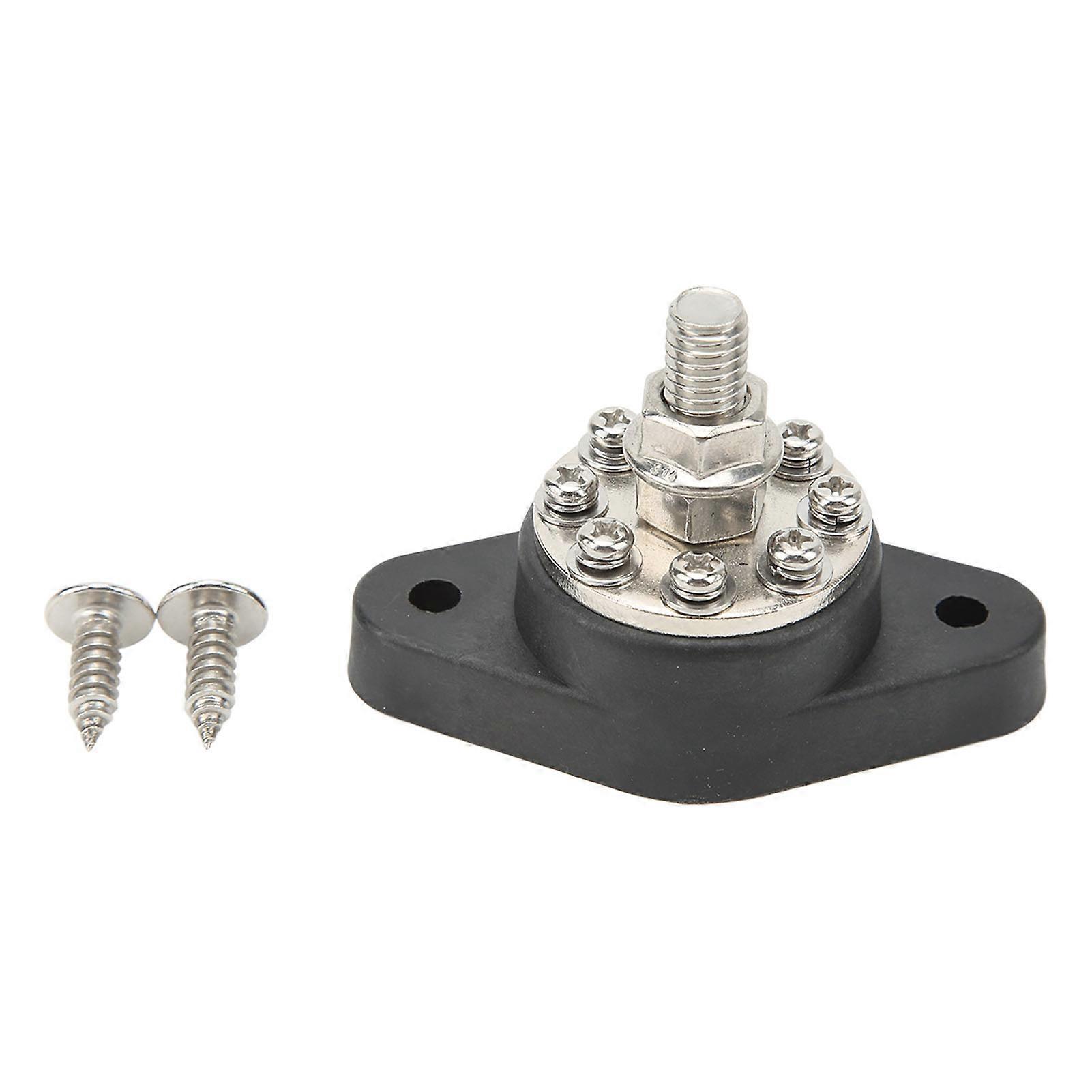 3/8in Black M10 Single Stud Power Distribution Terminal 12V 48V 160A Battery Junction Post Bus ...