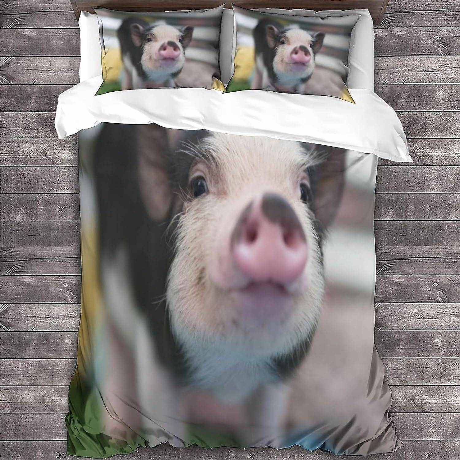 Pig Swine Quilt Cover Set 3D Printed Bedding Cute Animals Duvet Cover ...