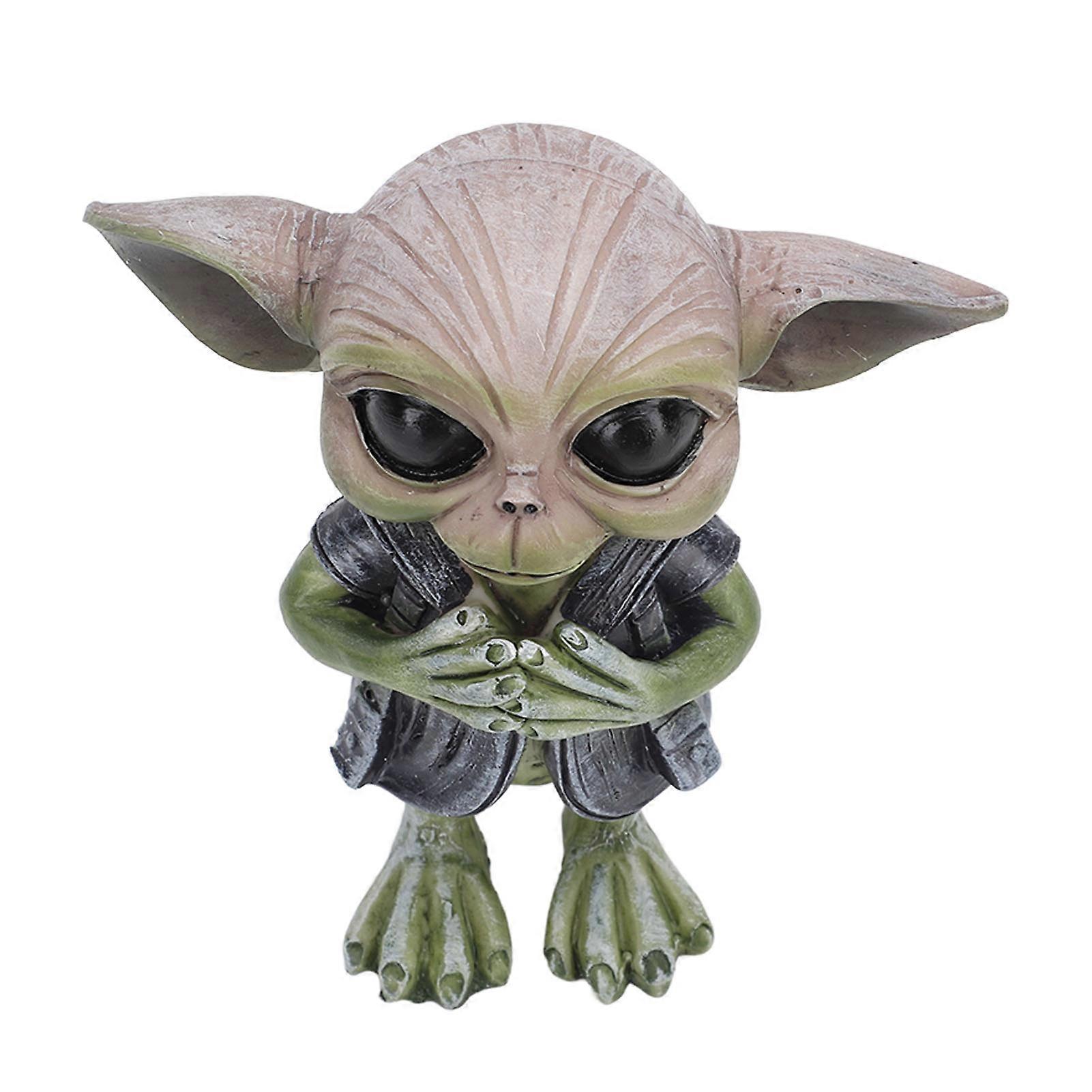 UFO Extraterrestrial Garden Alien Statues Figurine Resin Alien ...