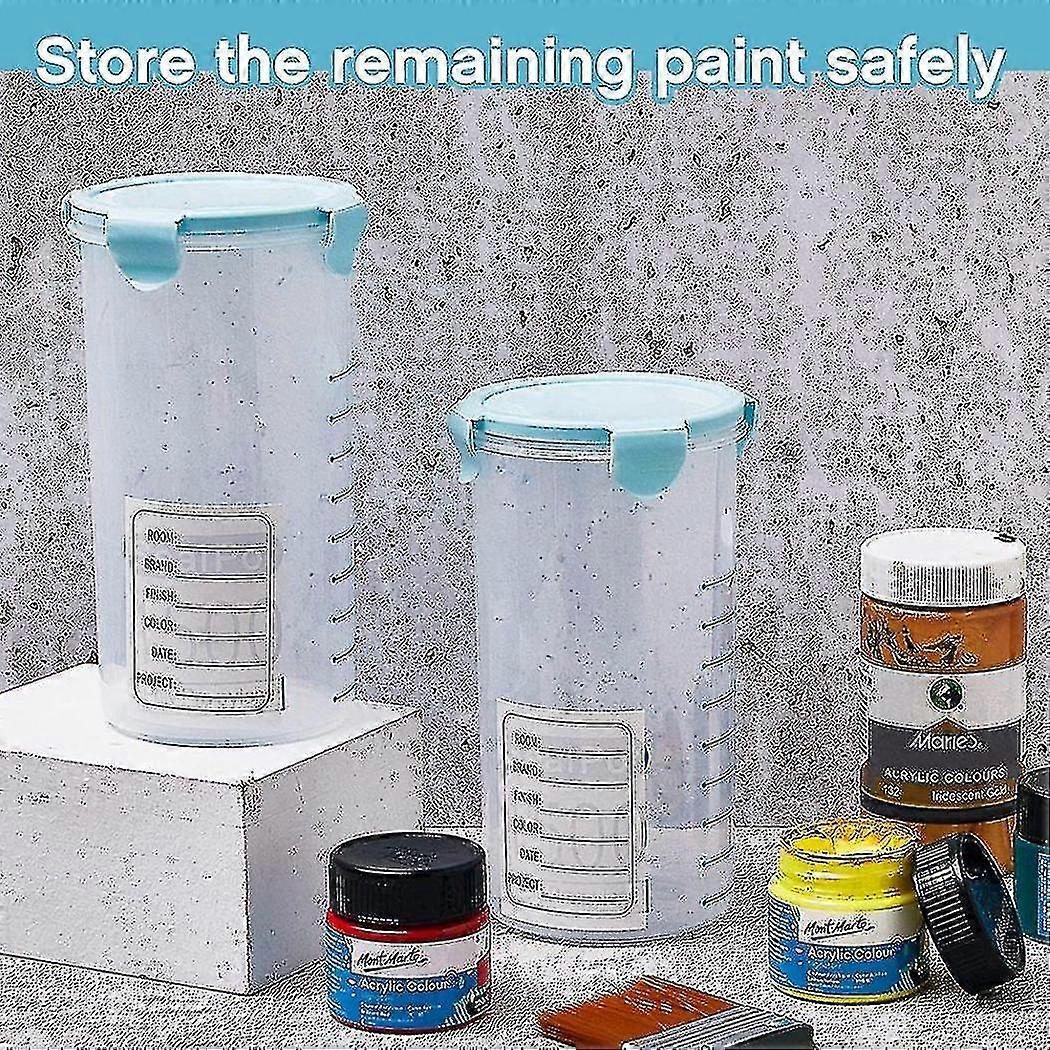 4 Pcs Plastic Paint Containers With 50 Paint Storage Containers For ...