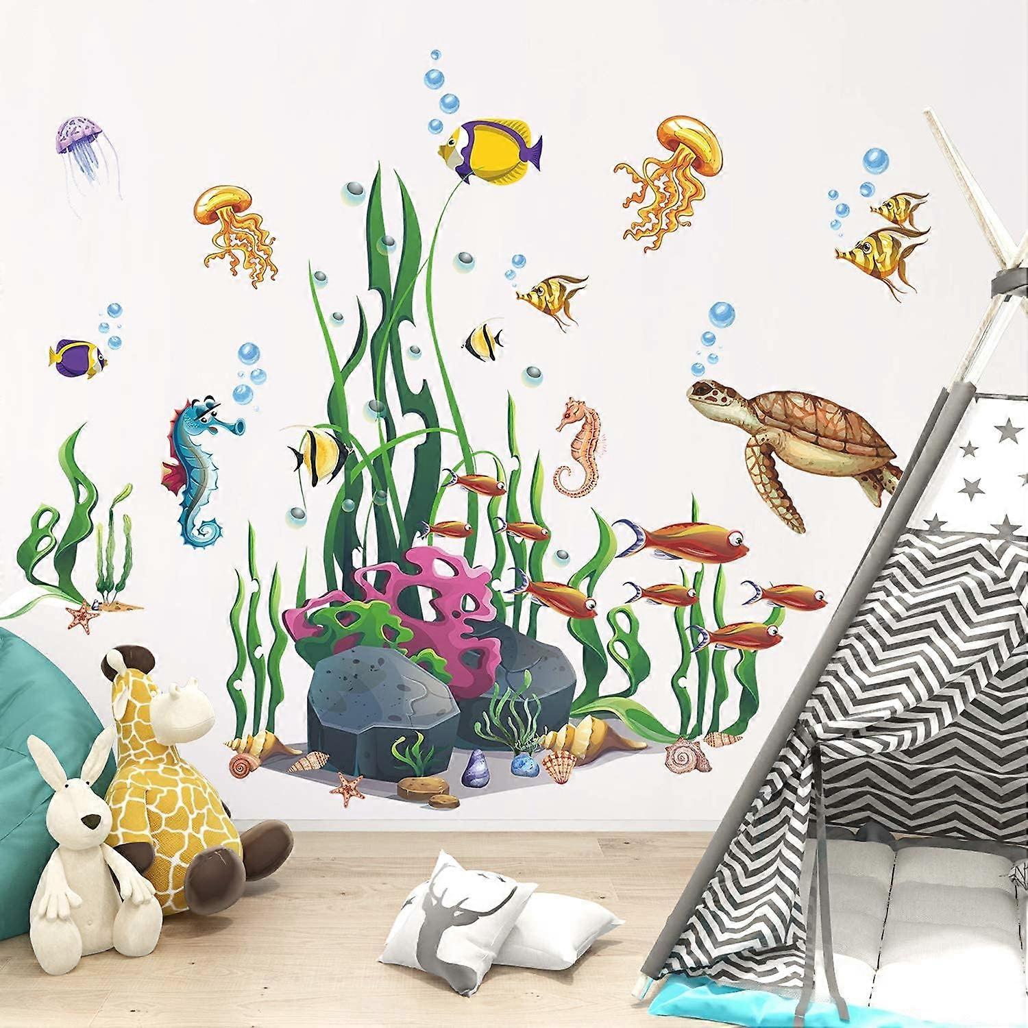 Ocean Wall Decals Under The Sea Fish Wall Stickers Ocean Animals Wall ...