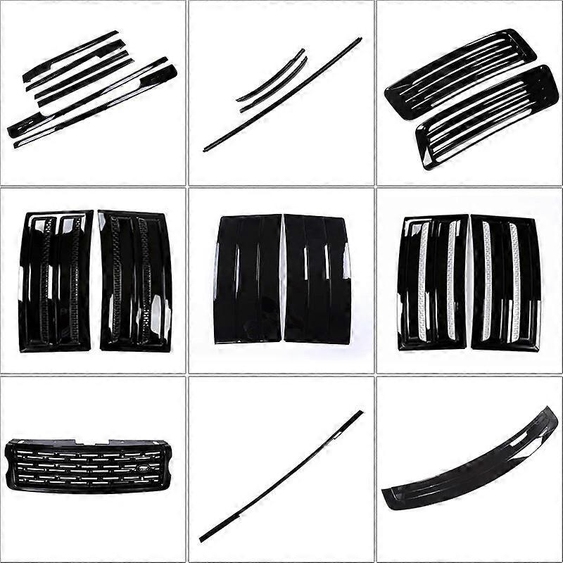 Car Body Front Grille Side Fender Trunk Door Trim Strip Black ABS For ...