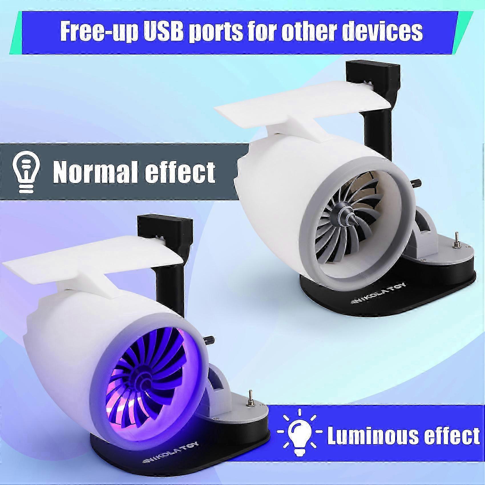 USB Jet Fan Desktop Turbofan Engine Fan 3D Printed Turbo Jet Ventilator ...