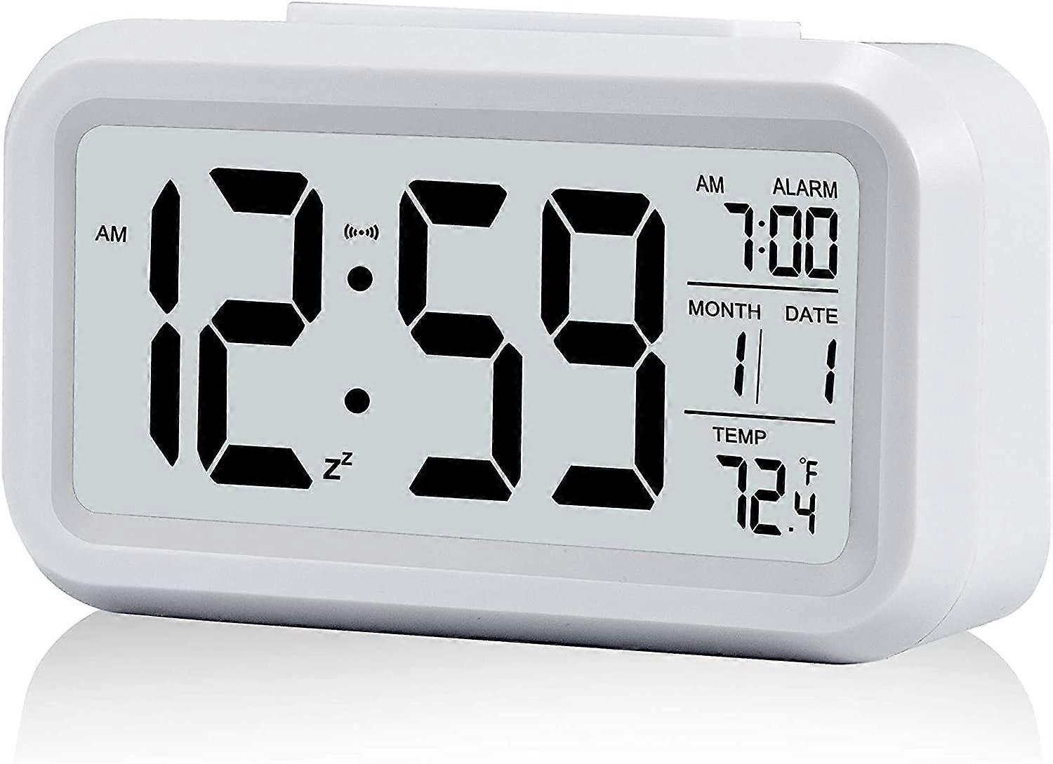 Digital Alarm Clock, 12/24Hr Bedside Clock with LCD Backlit Display ...