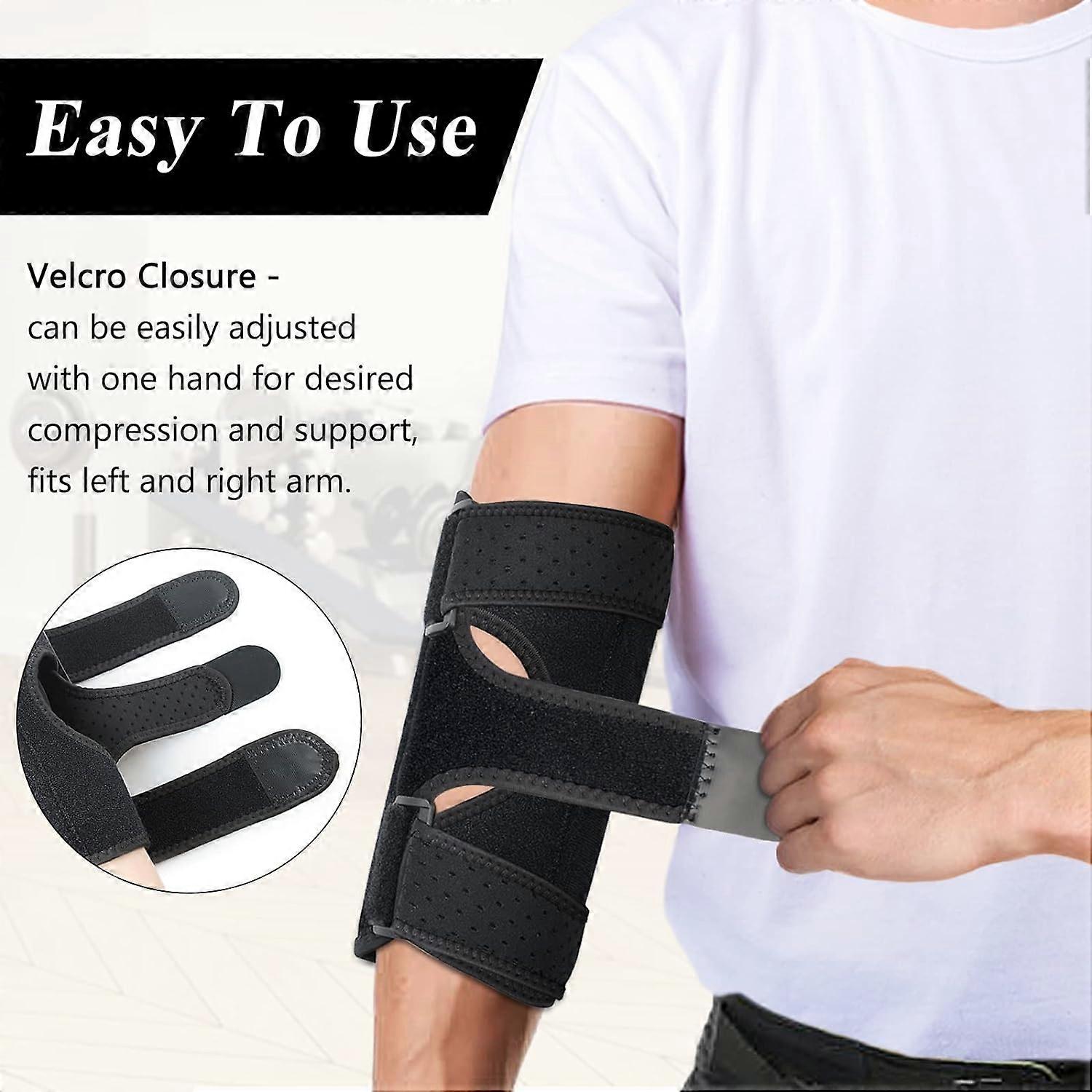 Elbow Brace, Adjustable Elbow Support with Two Removable Metal Splints ...