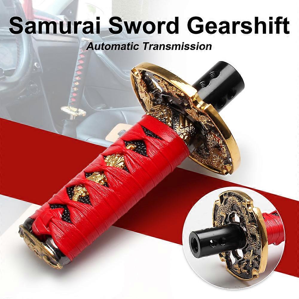 Samurai Sword Automatic Leather Shift Knob For Lock/Button Transmission ...