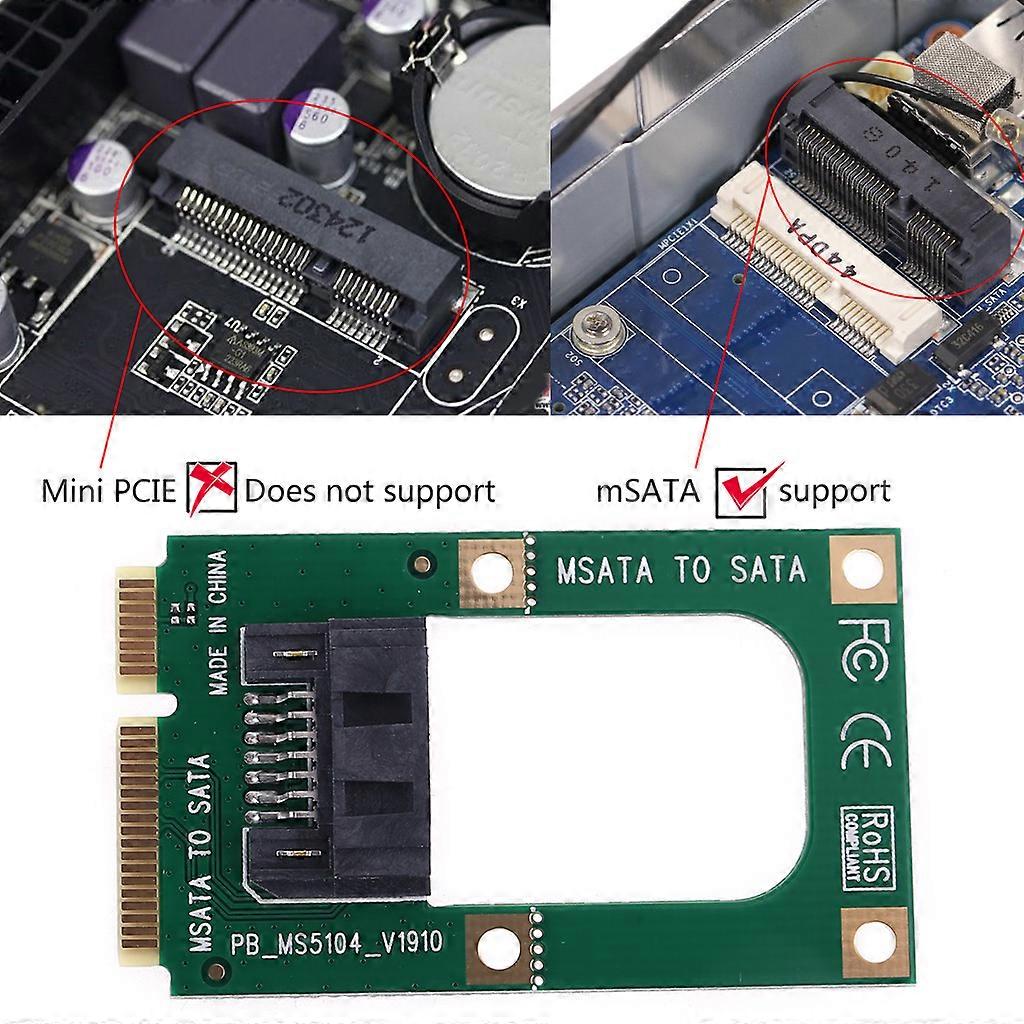 Mini SATA to SATA Card Converter from mSATA TO 7 Pin SATA Extension ...