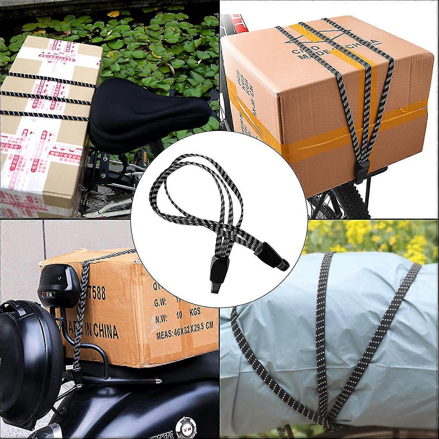 elastic Bungee Cords With Hooks, 4pcs 3 In 1 Luggage Carrier Straps ...
