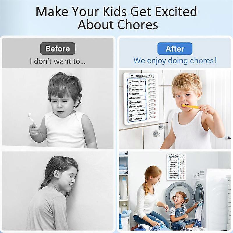 Erasable Chore Chart for Kids Multiple Kids Chore Board ADHD Tools for ...