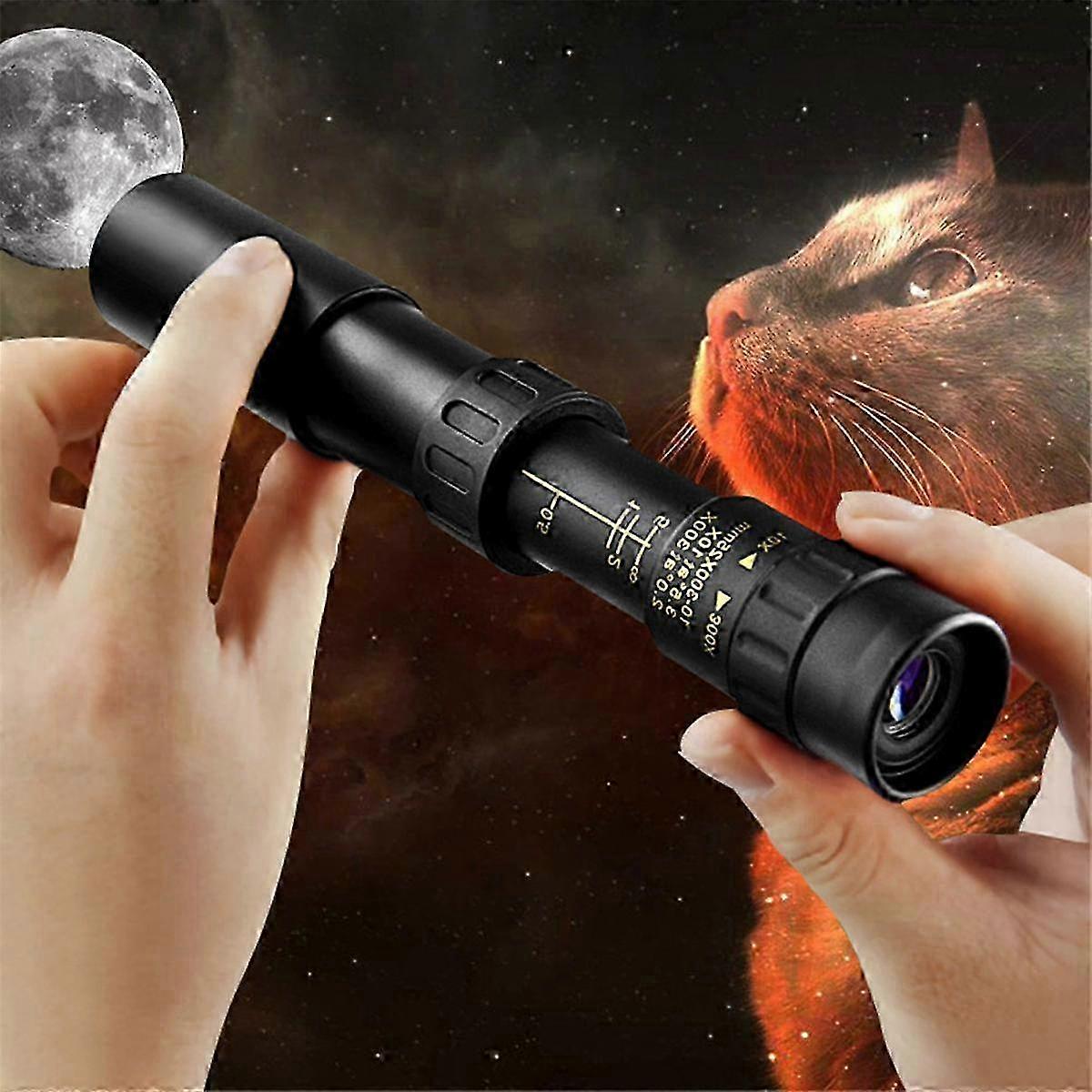 Metal 10-300x25 Zoom Hd Single-tube Telescope Long Range Portable ...