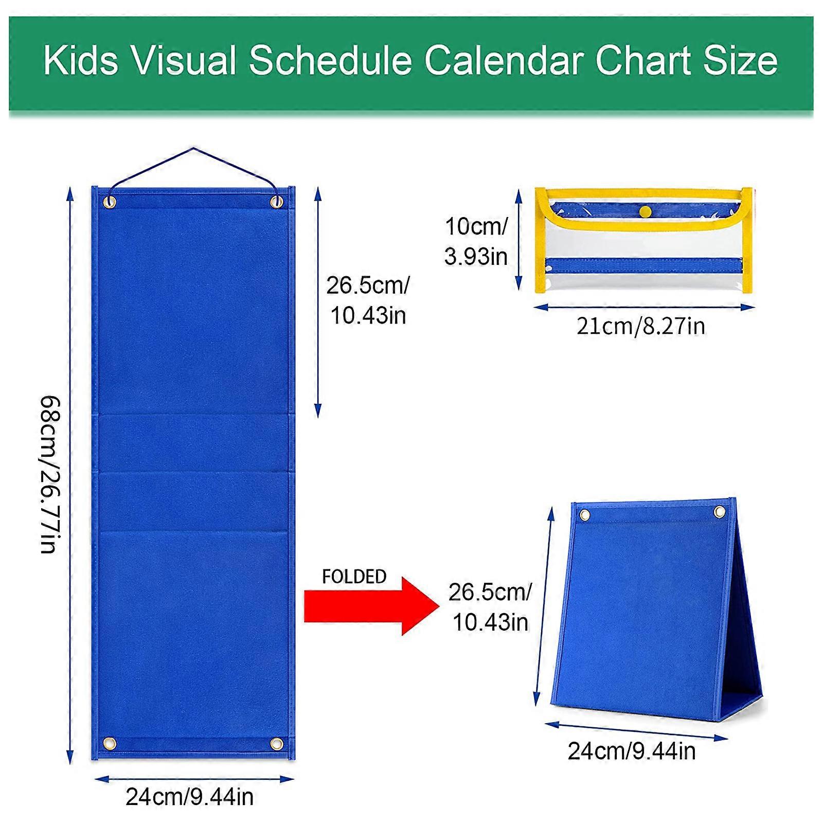 Kids Daily Schedule Chart 18+1 Pocket Visual Schedule Chart Visual ...