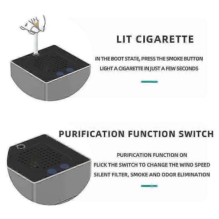 Smart Electric Ashtray Smoker USB Rechargeable Smoke Air Filter ...