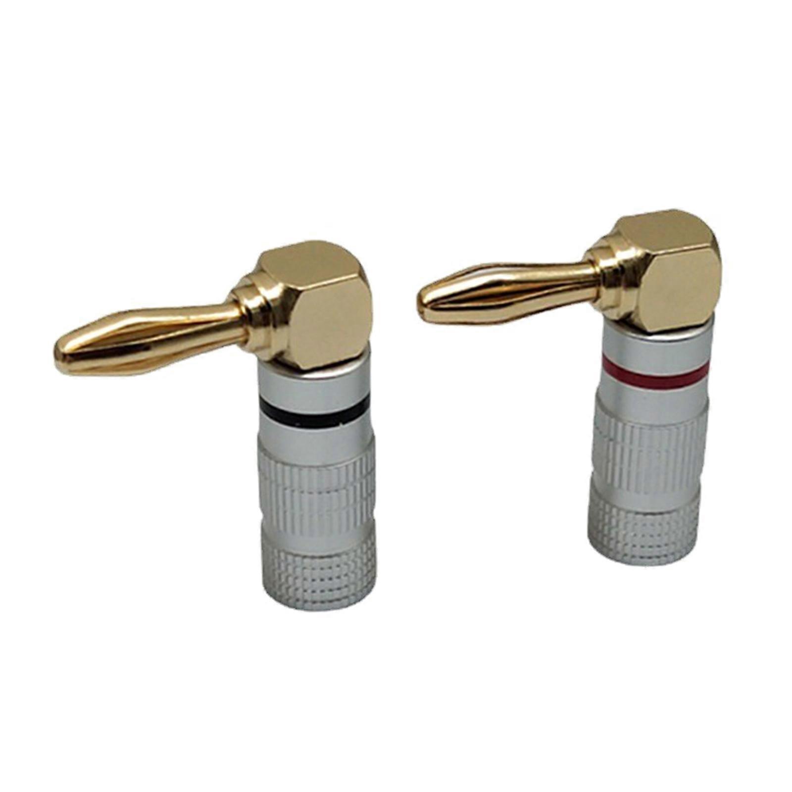 Gold Plated Speaker Plugs Stackable Banana Plugs for Speaker Wire Right ...