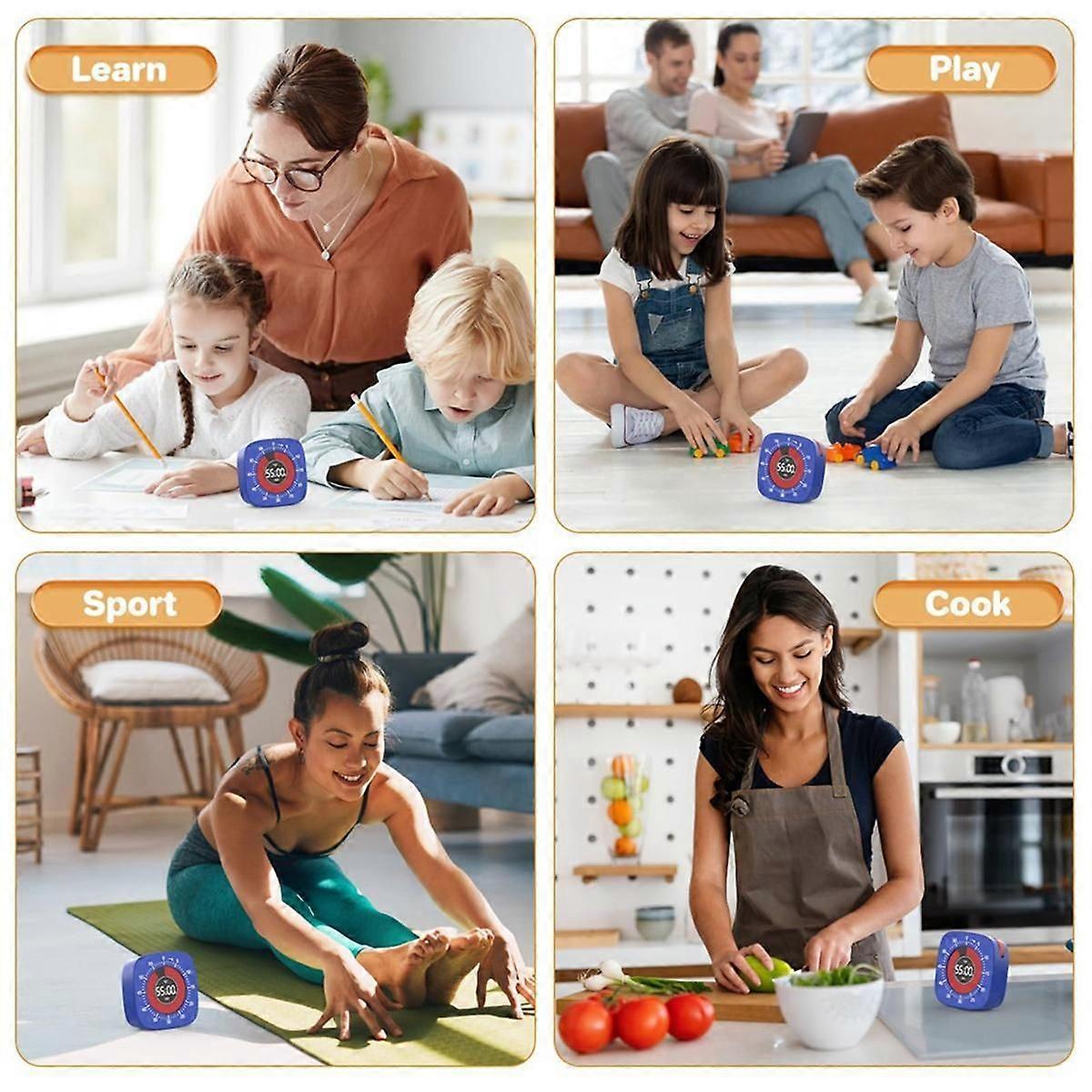 Visual Timer for Kids,Digital Timer with 60-Minute Countdown, Silent ...