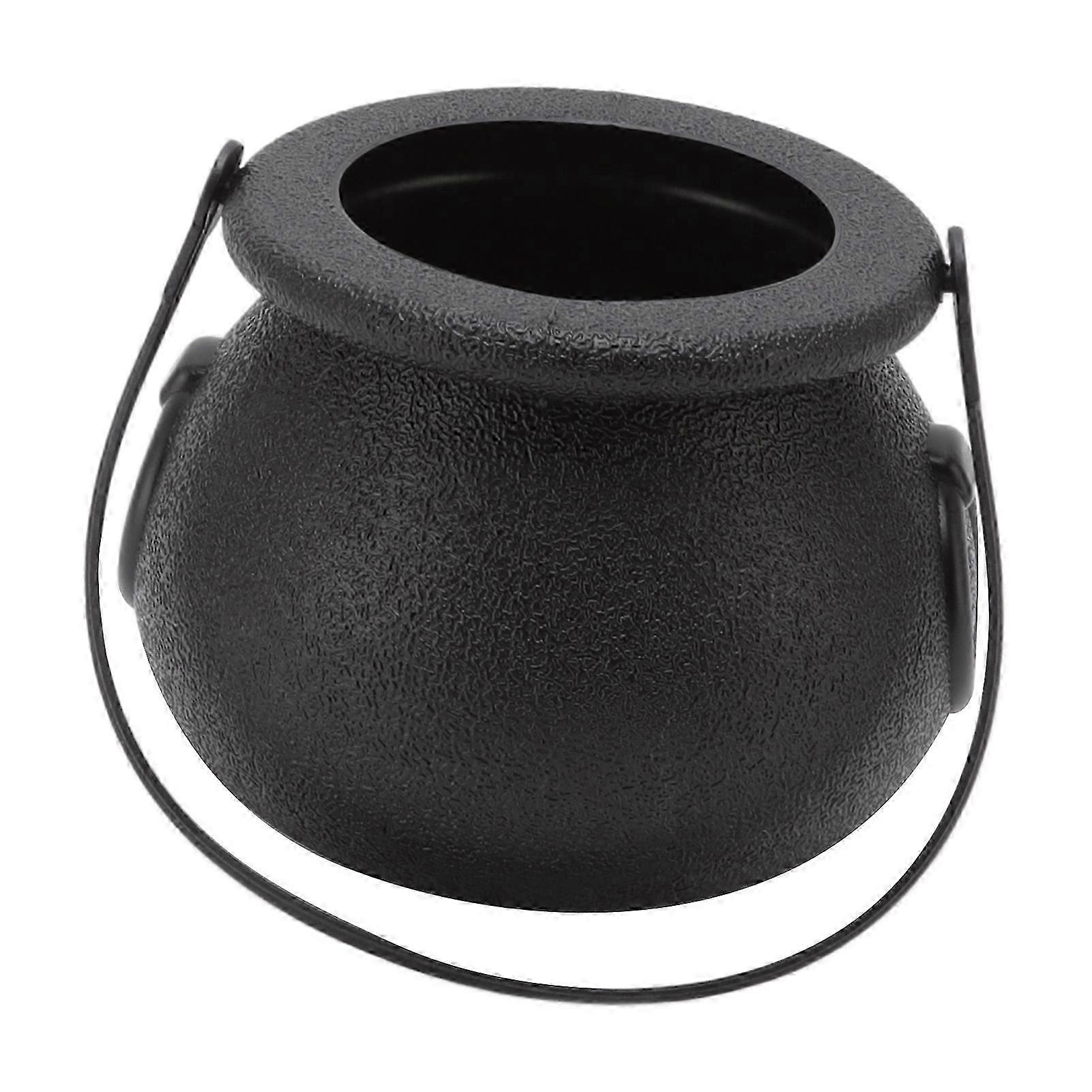 Candy Bucket Plastic Black Portable Cauldron Kettle Halloween Party ...