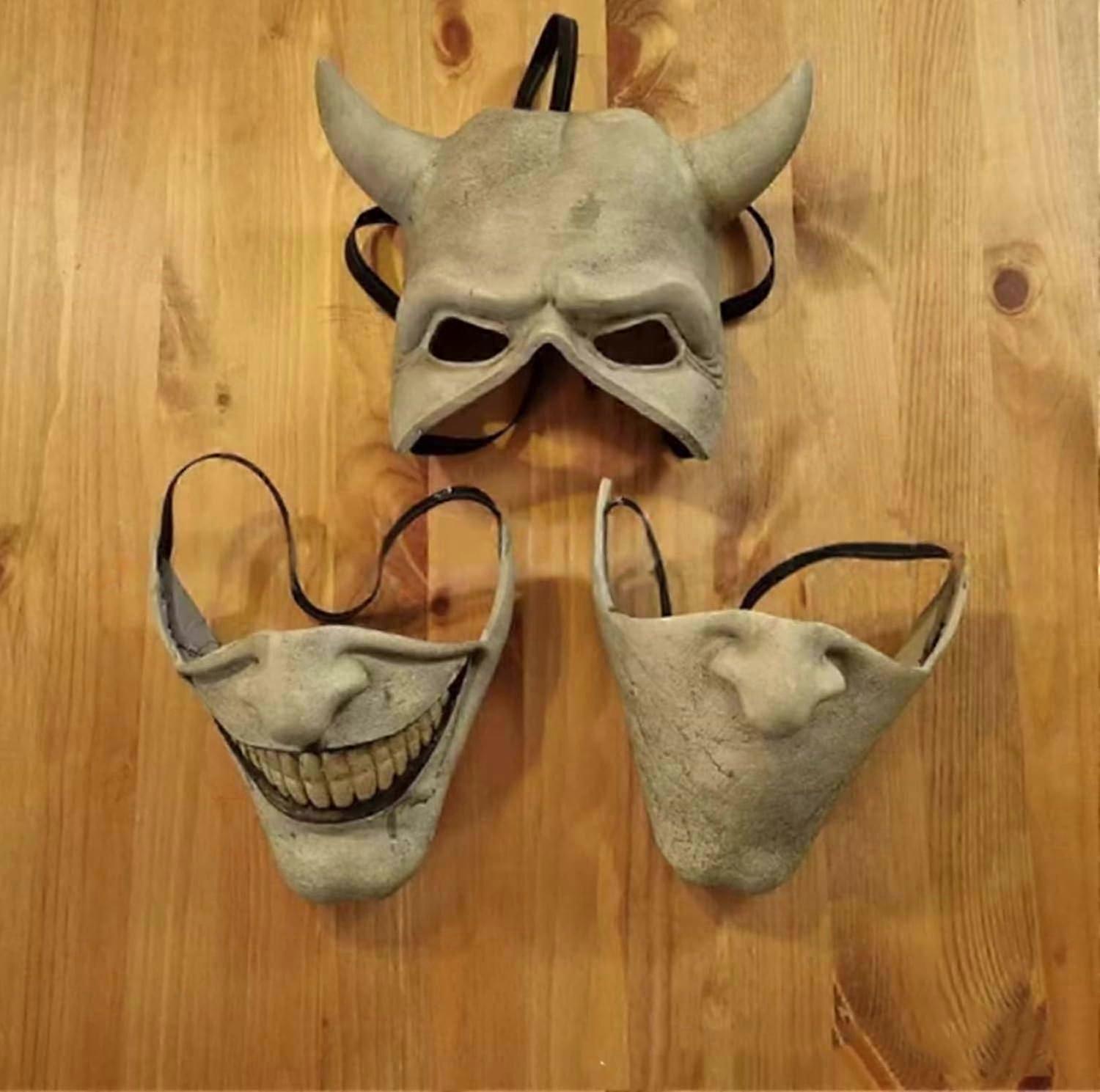 Halloween Scary Mask for Cosplay - Black Phone Horror Film Mask Men's ...